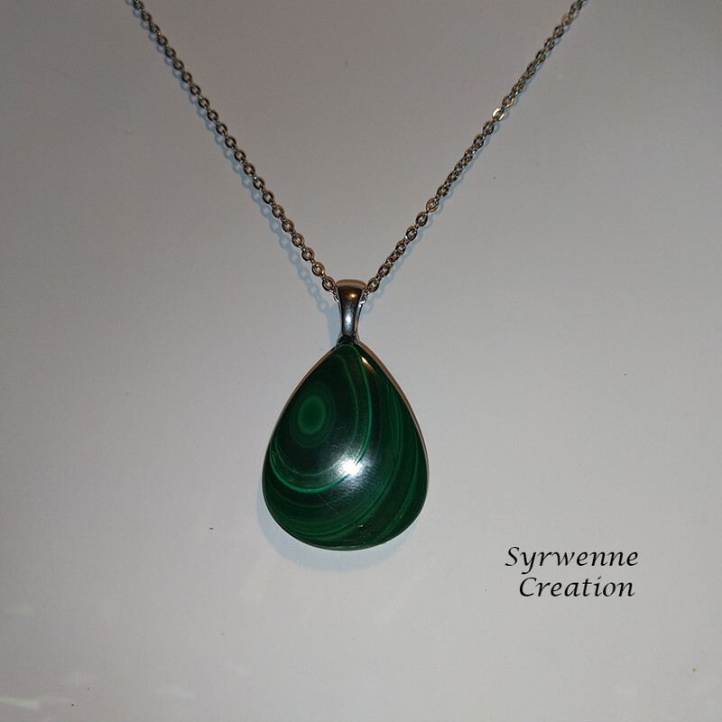 Collier Malachite - Pièce Unique - Syrwenne Creation